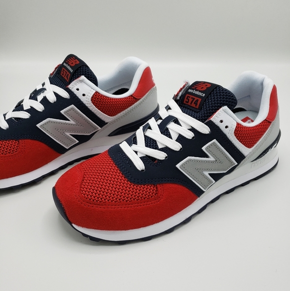 New Balance | Shoes | New Balance 574 Classics Red White Navy Blue ...